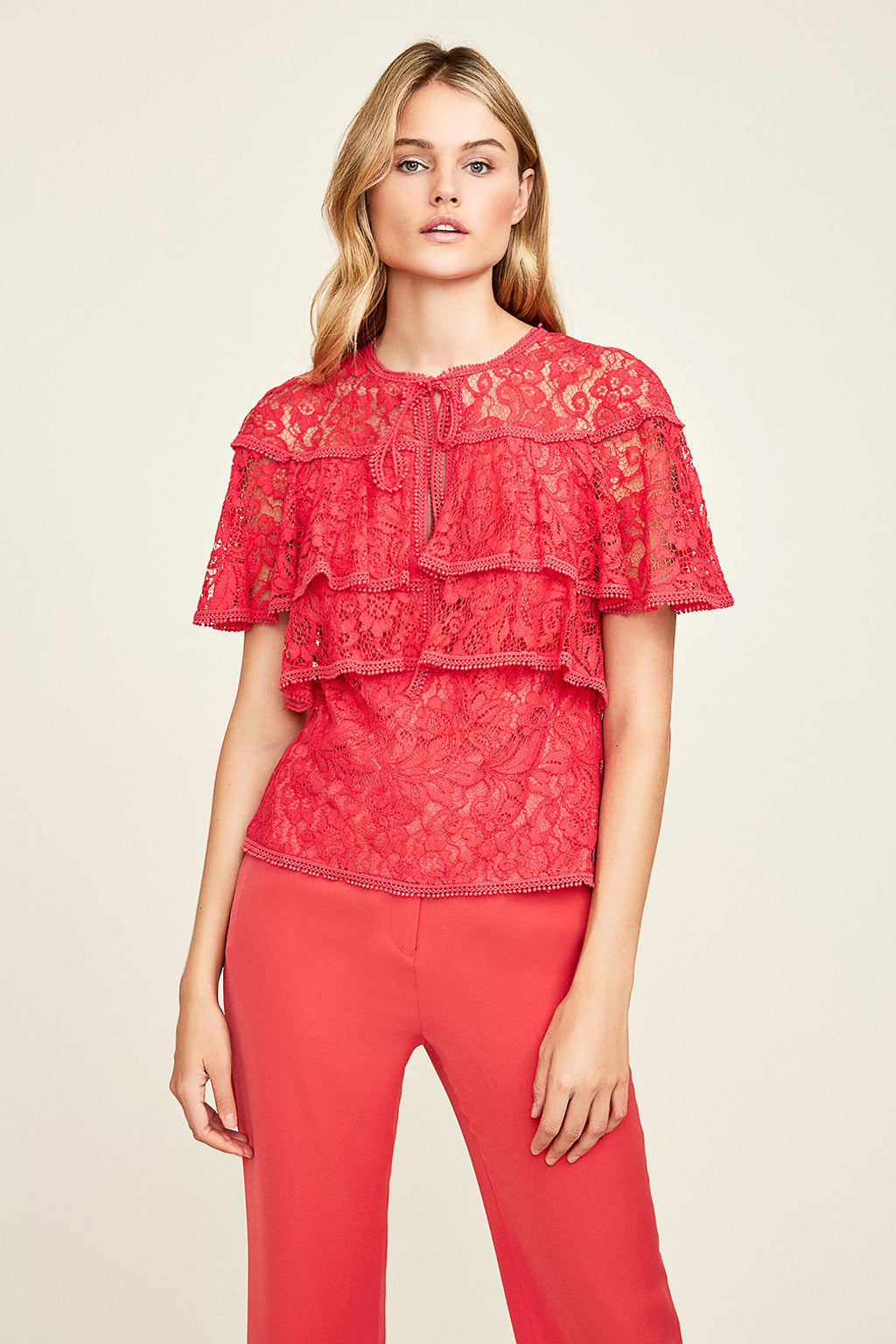 Simone Lace Top – Tadashi Shoji Official Online Boutique