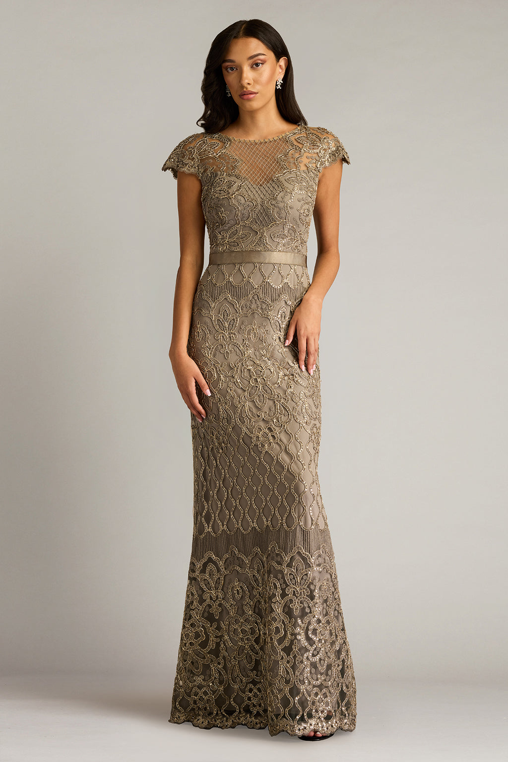 Miranda Sequin Embroidered Gown – Tadashi Shoji Official Online Boutique