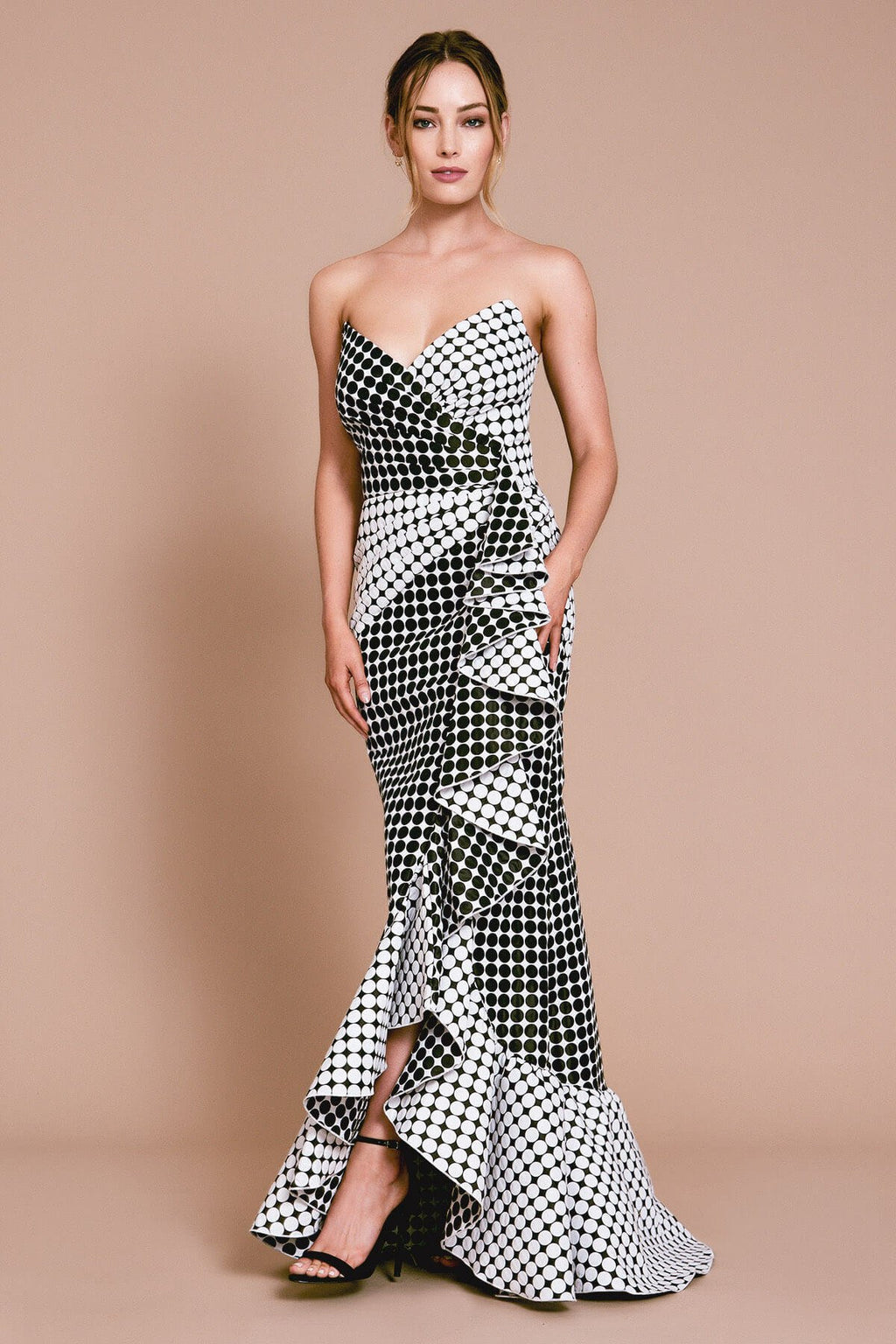 Graham Jaquard Draped Gown – Tadashi Shoji Official Online Boutique