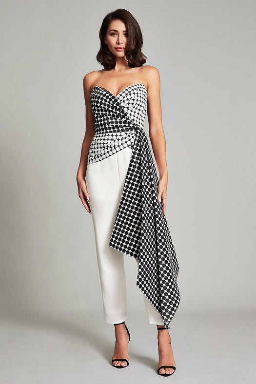 Junko Sweetheart Cascading Jumpsuit – Tadashi Shoji Official Online ...