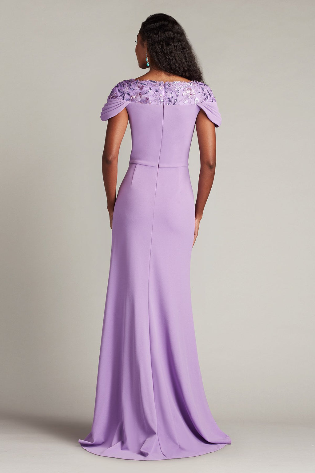 Sunas Draped Crepe and Sequin Embroidered Gown – Tadashi Shoji Official ...